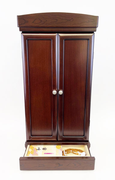 20 Walnut Butsudan with LED Light and Drawer – Nakayama Butsudans