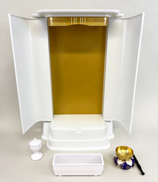 19 White Beginners Butsudan Set #3 – Nakayama Butsudans